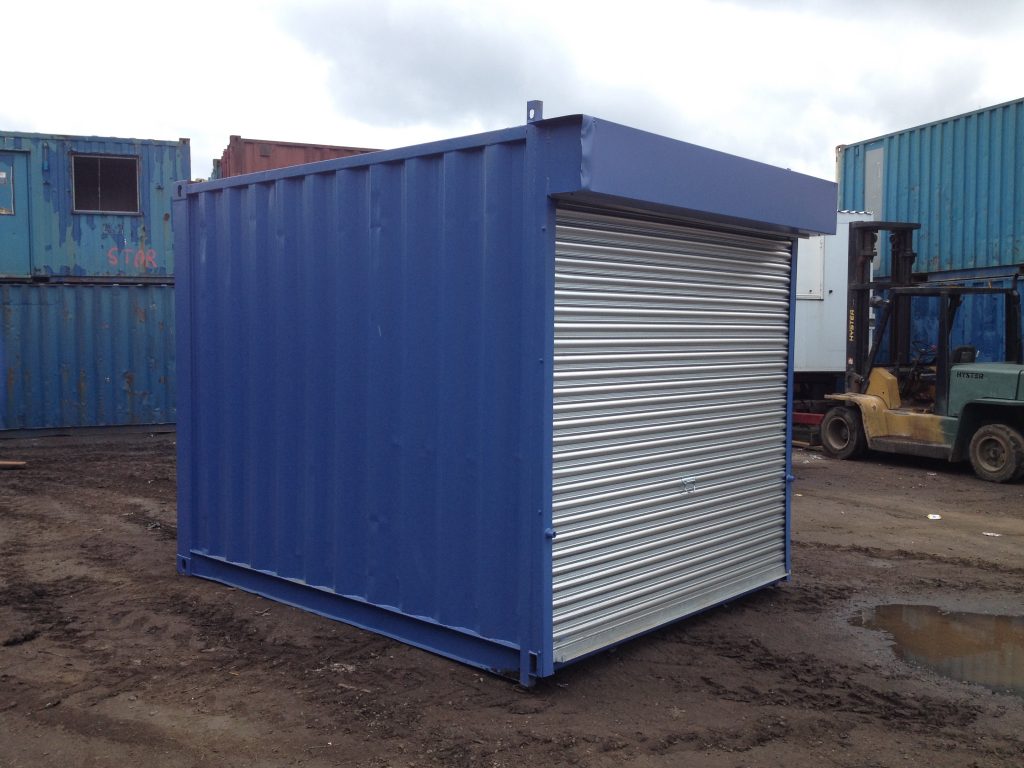 10ft x 8ft Blue Used Shipping Container With Roller Shutter | www ...