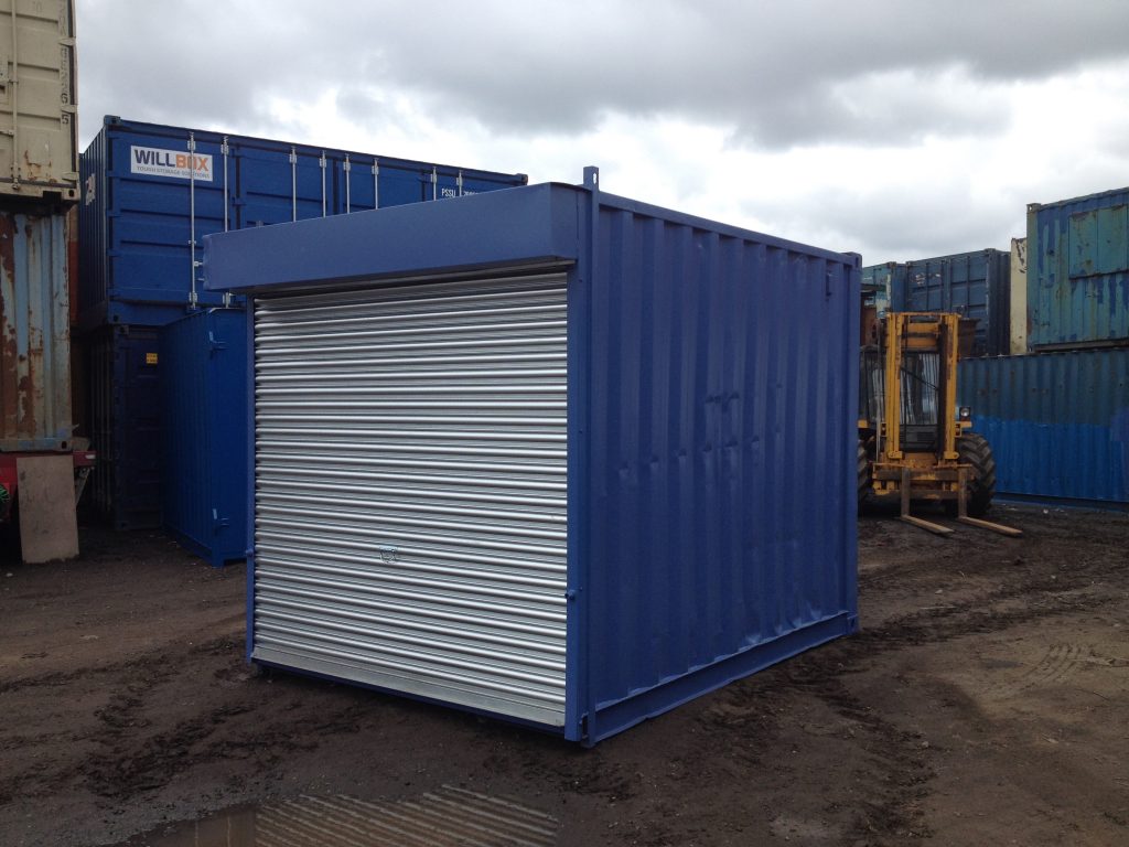 10ft x 8ft Blue Used Shipping Container With Roller Shutter | www ...