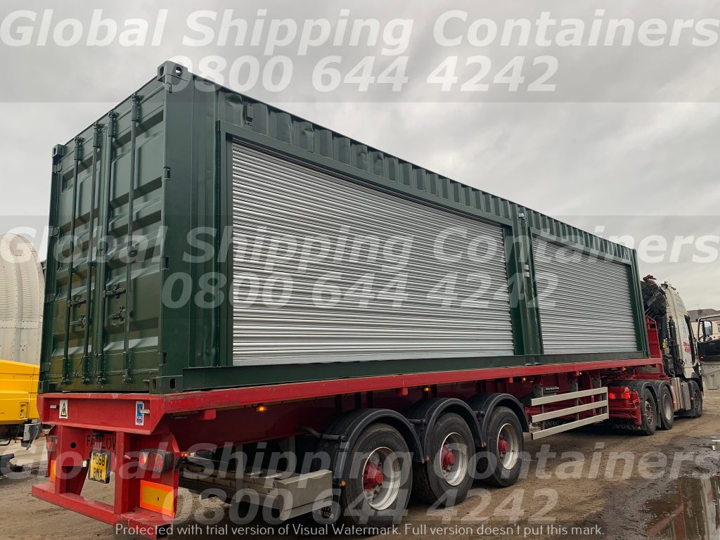 40ft x 8ft Green Roller Shutter Shipping Container | www ...