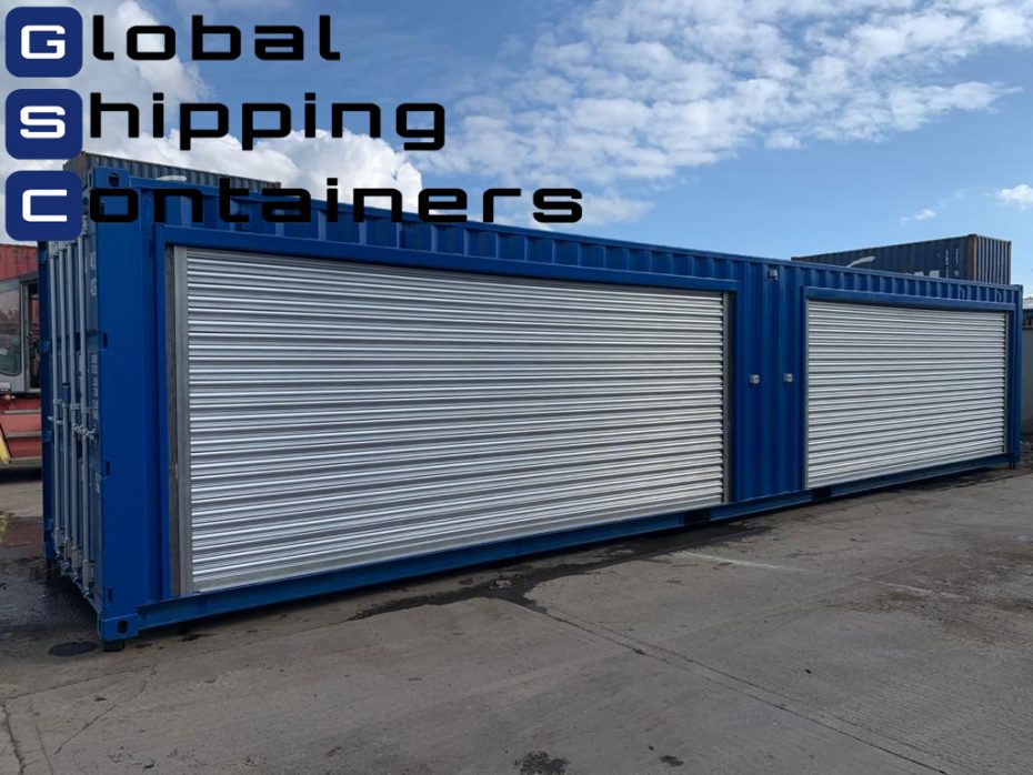 40ft x 8ft Blue Roller Shutter Shipping Container | www ...