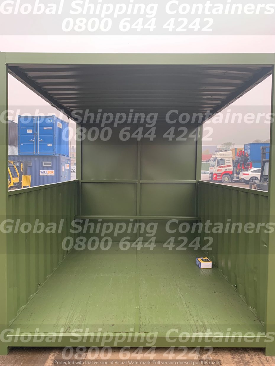 10ft x 8ft Green Smoking Shelter | www.globalshippingcontainers.co.uk