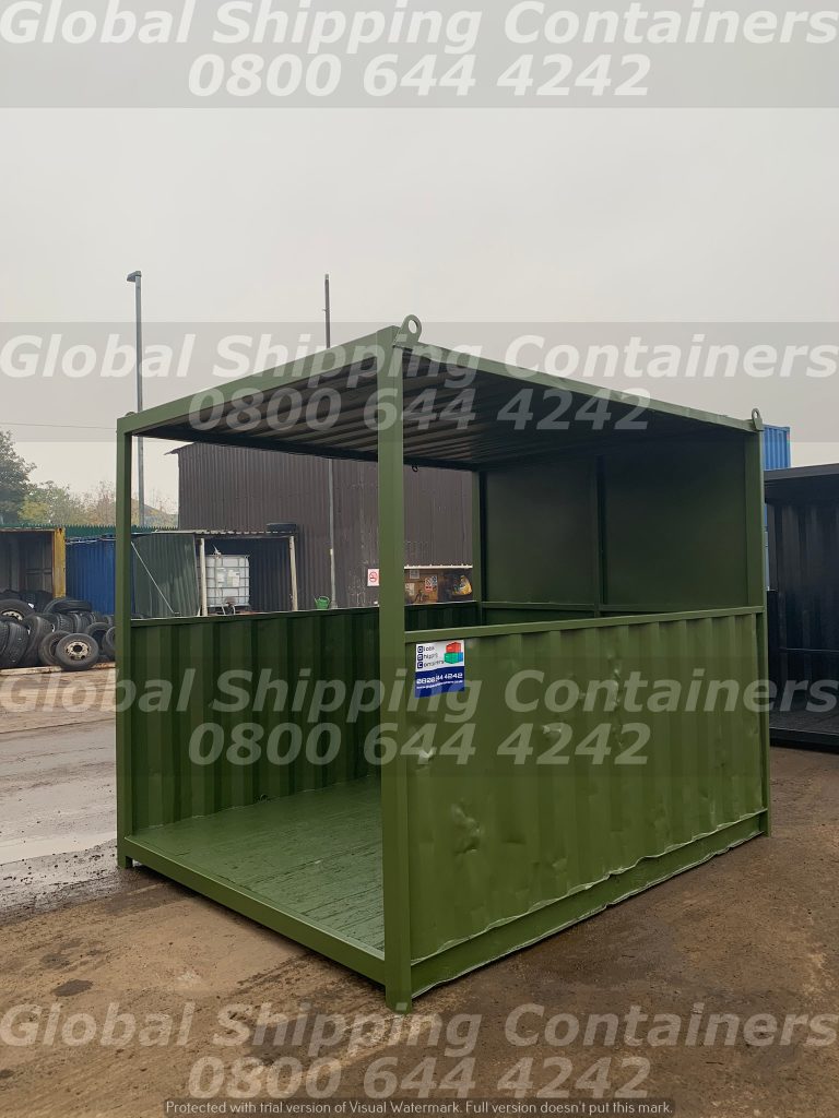 10ft x 8ft Green Smoking Shelter | www.globalshippingcontainers.co.uk